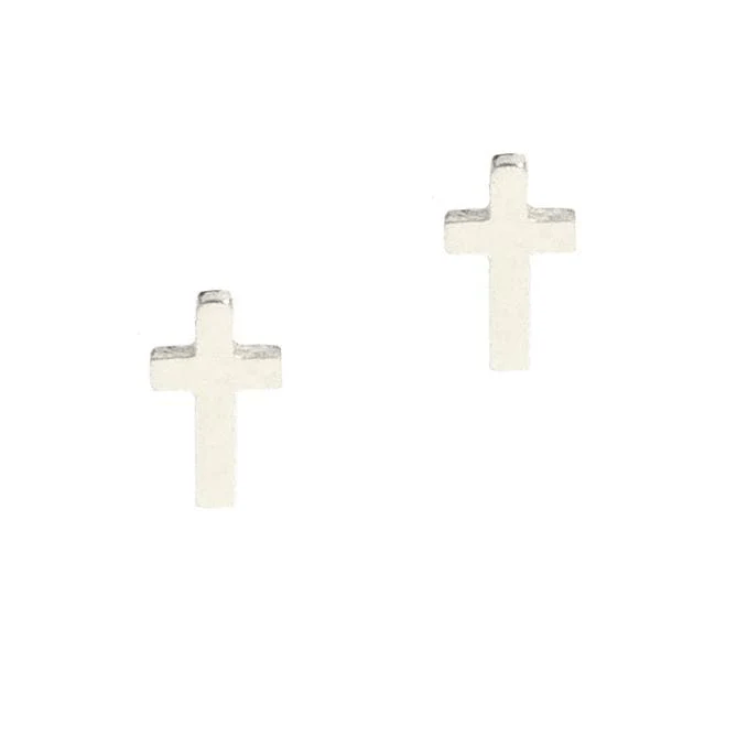 Mini Cross Studs in Silver – Edit and Co