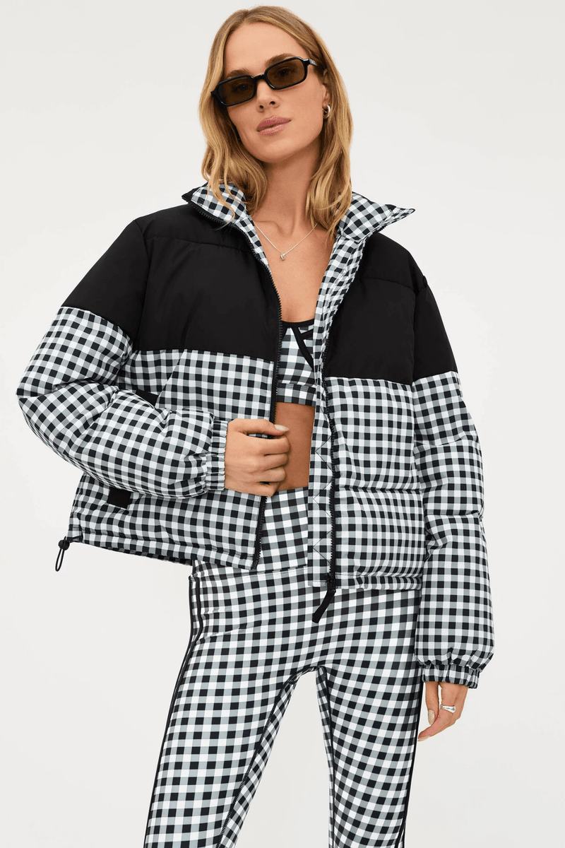 Jo Jo Puffer in Slate Gingham – Edit and Co